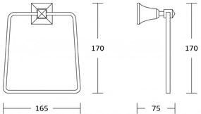 Mexen příslušenství, Dalia držák na ručníky, černá, 7017332-70