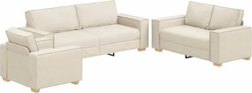 Set pohovek 3 ks Béžová Lněná směs 3324604