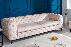 Designová 3-místná pohovka Barock Style šampaňská samet 235cm