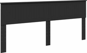 Rám postele s čelo Černá 200 x 200 cm Masivní borové dřevo 3410556