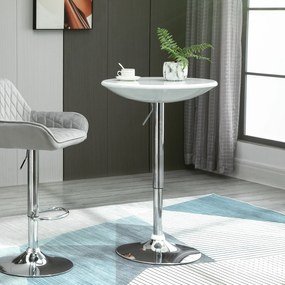 HOMCOM Barový stůl moderní jídelní stůl výškově nastavitelný kovový ABS lakovaný bílá Ø61 x 76-97 cm do kuchyně a obývacího pokoje | Aosom.de