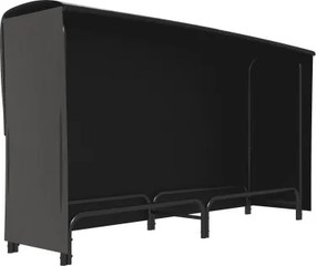 Outsunny stojan na dřevo s 600D Oxford plachtou, robustní kovový rám, nastavitelný, nosnost 200 kg, pro vnitřní i venkovní použití, 180x36x99 cm, čer…