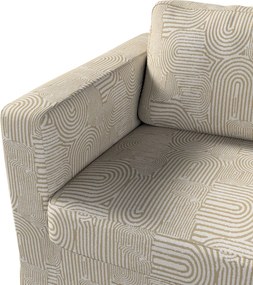 Potah na pohovku IKEA  Karlstad 3-místná, nerozkládací, dlouhý barva béžová látka pletený vzor, vzorované