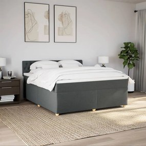 Box spring postel s matrací tmavě šedá 180x200 cm textil 3286767