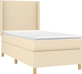 vidaXL Box spring postel s matrací a LED 100x200 cm textil [3138698] Barva: Černá