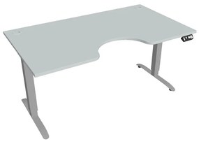 Hobis Motion Elektr. nastavitelný stůl 160x90 s pamětí - HOBIS ERGO MOTION MSE 2M 1600 Dekor stolové desky: šedá, Barva kovové podnože: stříbrná