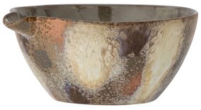 Bloomingville Kameninová miska s nálevkou Aristos Brown 400 ml, hnědá barva, keramika