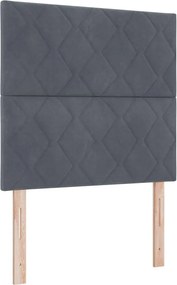 Postel s boxspringem s čelo Tmavě šedá 200 x 120 cm samet 3344571