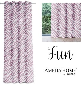 Závěs AmeliaHome Fun s průchodkami 140x250 fialový/bílý