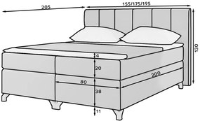 Eltap Čalouněná postel Basilio s úložným prostorem Materiál a barva potahu: Sawana 21 - šedá, Rozměr: 140x200