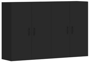 Nástěnné skříňky 2 ks černé kompozitní dřevo,  3197882