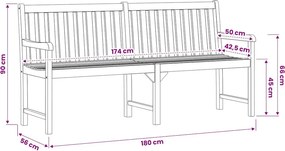 Zahradní lavice 180 cm masivní akáciové dřevo 316612