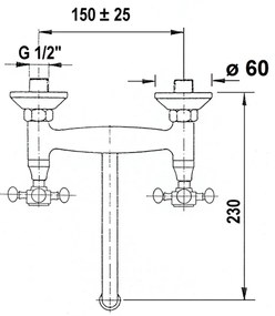Sapho Antea 3061 dřezová baterie nástěnná 150 mm kohoutková