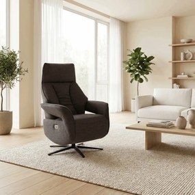Relaxační křeslo TV-B3973 BR2, elektrické zabudované ovládání, látka, hnědá béžová