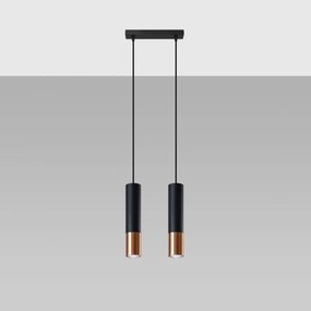 Sollux Lighting Závěsné svítidlo LOOPEZ 2 černé/měď
