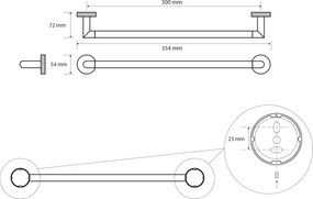 Sapho Sapho, LARISSA držák ručníků 300x72mm, chrom, WS009