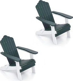 Costway Sada 2 skládacích židlí Adirondack, odolných vůči