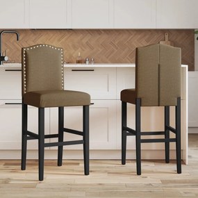 vidaXL Barové židle 2 ks masivní kaučukové dřevo a textil [4006210] Barva: taupe and black