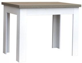 Velký jídelní stůl Magen 140 x 80 cm Deska stolu dub lancelot nohy stolu bilé