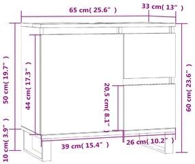 Koupelnová skříňka černá 65 x 33 x 60 cm kompozitní dřevo