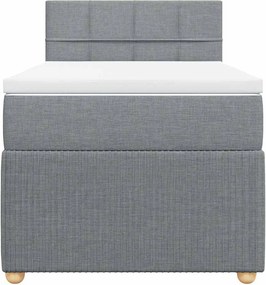Box spring postel s matrací světle šedá 90x190 cm textil 3287311