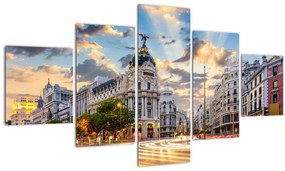 Obraz - Calle Gran Vía, Madrid, Španělsko (125x70 cm)