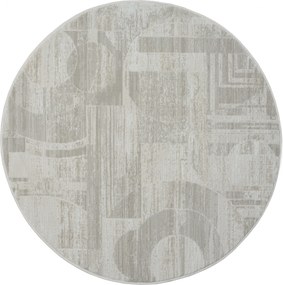 My Flair, Kusový koberec My Circles CA60022 creme kruh, 120x120 (průměr) kruh, béžová, chodba / předsíň