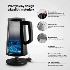 Lauben Electric Kettle 1800BC černá / rychlovarná konvice / 1800 W / 1