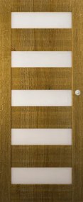 posuvné interiérové dveře do pouzdra SANTIAGO model 7 Průchozí rozměr: 70 x 197 cm, Orientace dveří: Levé dveře, Dekor: Dub riviera
