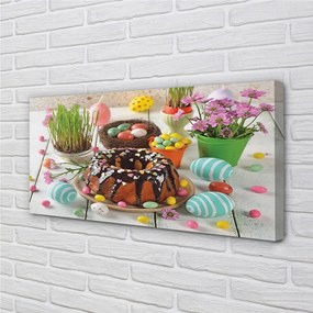 Obrazy na plátně Vajíčko dort květiny 100x50 cm