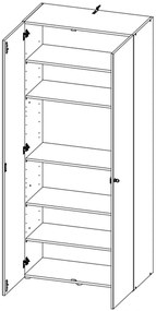 Policová skříň se zámkem Multiraum 80 cm, dub sonoma