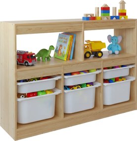 Organizér s úložnými boxy, dub/bílá, TRIVIX