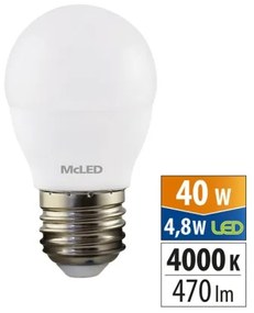 LED žárovka E27 McLED G45 4,8W (40W) neutrální bílá (4000K) ML-324.034.87.0