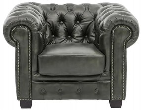 Křeslo z pravé kůže Chesterfield III