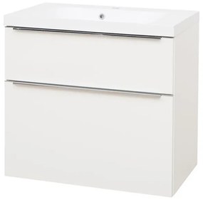 Mereo Mailo, koupelnová skříňka s umyvadlem z litého mramoru 81 cm, bílá - CN511M