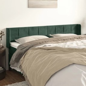 Čelo postele typu ušák tmavě zelená 163x16x78/88 cm samet 3118825