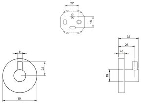 Villeroy & Boch TVA15101100061 - Nástěnný háček ELEMENTS lesklý chrom
