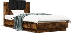 Rám postele s čelem kouřový dub 75 x 190 cm kompozitní dřevo 3209979