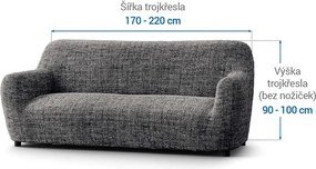 Bielastické potahy VITTORIA šedá trojkřeslo (š. 170 - 220 cm)