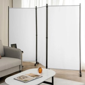 Costway 180 cm vysoká dělicí příčka na kolečkách, skládací zástěna s 3 volně