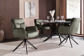 Designová otočná židle Brock zelený samet