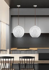 Bílý závěsný lustr Bene pro žárovku E27  - Candellux