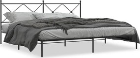vidaXL Kovový rám postele s čelem 193 x 203 cm [376508] Barva: Černá