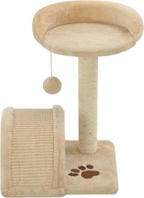 Škrabadlo pro kočky sisalové sloupky 40 cm béžové a hnědé 170544