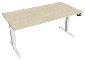 Elektr. nastavitelný stůl 160x80 s pamětí - HOBIS MOTION MS 3M 1600 Dekor stolové desky: akát, Barva kovové podnože: bílá