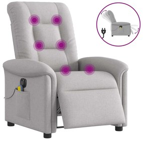 Elektrické masážní polohovací křeslo obláčkově šedé textil 3303253