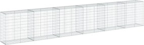 Gabionový koš s víkem 600 x 50 x 100 cm pozinkované železo 3295147
