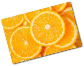 Wallmuralia Kuchyňská deska velká skleněná Plátky pomeranče 80x52 cm