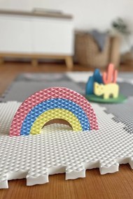 Vylen Dvanáctidílná puzzle podlaha do dětského pokoje ŠEDÁ