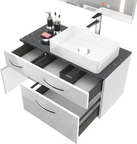 Koupelnový nábytek Belini Premium Full Version bílý lesk Euphoria  EUP P 90L/0/W/W/0/BK/MB